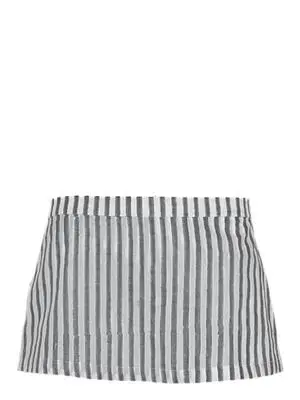 MANUELA CABRALES Heliconia Block Print Mini Skort - Grey