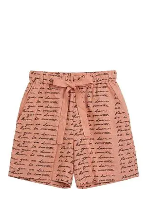 STUDIO AFUERA Barranco Peach Linen Shorts - Orange