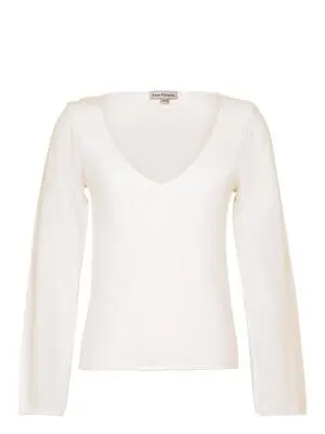 ANSE VICTORIN Odette Silk Cashmere Pullover Cream - White