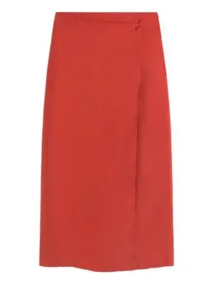 THINKING MU Long Cupro Skirt Selina - Red