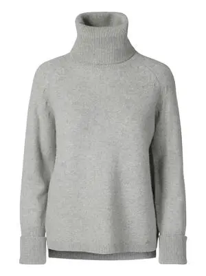 TIRILLM Cosy" Chunky Turtle Neck Pullover- Light Melange - Grey