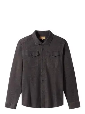 WESTON JON BOUCHER Untucked Tailored Slim Fit Button-up Shirt Dark Granite - Grey