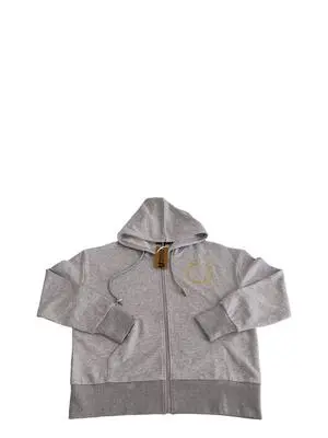 MIRACLES MANIFESTER Embroidered Zip Hoodie - Light Grey
