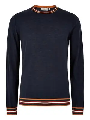 MG RIVERS Extrafine Merino The Crew Navy - Blue