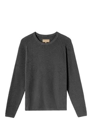 WESTON JON BOUCHER Ripley Crew Neck Cotton & Cashmere Sweater Slim Carbon - Grey