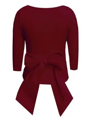 FROCK TALES Primrose Top With Bow In Burgundy - Red