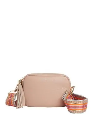 BETSY & FLOSS Verona Crossbody Tassel Blush Bag With Aztec Strap Orange