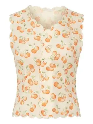 MONTCE Cherry Sherbet Scalloped Vest - Red