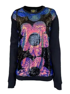 ANY OLD IRON Iridescent Right Quant Reversible Sequin Sweatshirt - Black