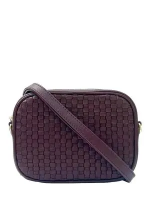 APATCHY LONDON The Penelope Port Woven Leather Camera Bag - Red