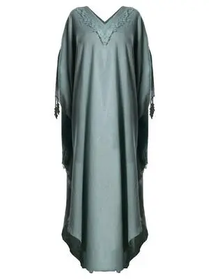 ZHENABIA Boho Kaftan Summer Maxi Dress - Blue