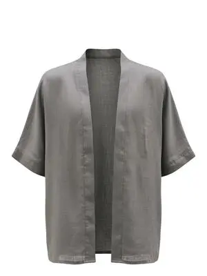 ORIGIN OF HEARTS Inari Titanium Linen Kimono Shirt - Grey