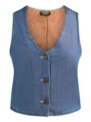 KNOWN SUPPLY Denim Vest Beverly Dark Wash - Blue