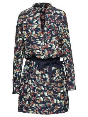 SMART AND JOY Leaves Print Tunic Dress - Blue