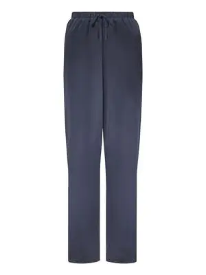 THE SUMMER EDIT Grace Silk Trouser Navy - Blue