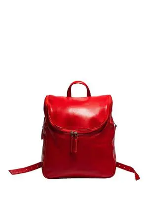 HIDES LEATHER CO. Vintage Handmade Leather Backpack Kelly - Red