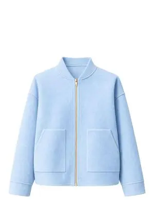 GUARDS LONDON Tallulah Wool Cashmere Zip Jacket Sky - Blue