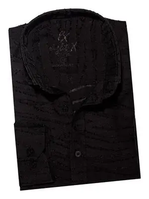 EIGHT X Scorcher Jacquard Button Down Shirt - Black