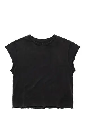 OTHER UK Vintage Issue Raw Edge T-shirt Worn - Black