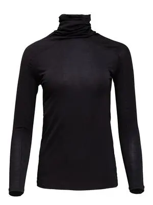 HELENE GALWAS Herda Modal Roll-neck Top - Black
