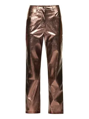 AMY LYNN Lupe Mocha Metallic Trousers - Brown