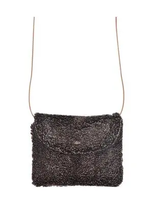 OWEN BARRY Sheepskin Crossbody Clutch Hurricane Boo - Brown