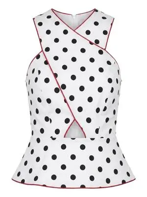 MIRIMALIST White / Black Aura Polka Dot Bustier - White/black