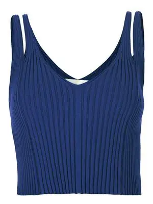SALANIDA Donna Ribbed Crop Top Navy - Blue