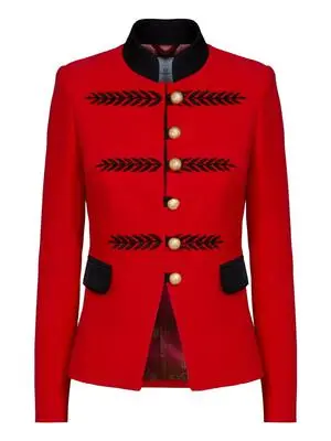 THE EXTREME COLLECTION Tailo Military Blazer With Black Embroidery - Red