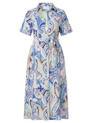 FRANCHETTI BOND Giralda Paisley Shirt Dress - Blue