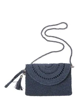 SJW BAGS LONDON Grace Hand Crochet Bag In Indigo - Blue