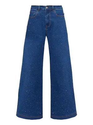AMY LYNN Demi Diamante Flare Jeans - Blue
