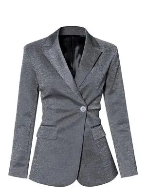 AGGI BY HALEWSKI Rachel Flash Hourglass Shaped Sparkling Blazer - Grey