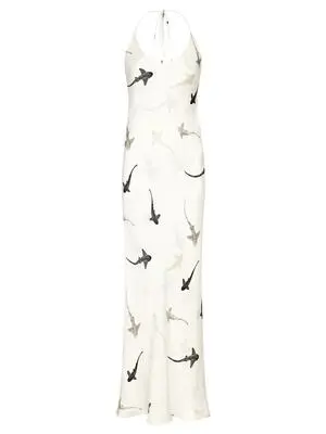 LILY ROU Silk Mara Midi Slip Dress - White