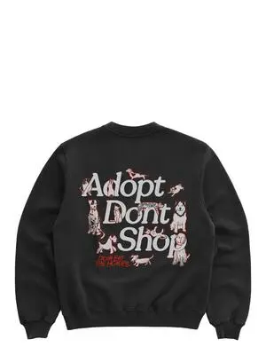 DONT EAT THE HOMIES Adopt Dont Shop Crewneck - Black