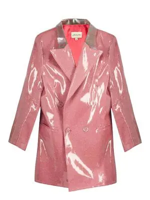 PALOMA LIRA Glitter Vinyl Trench Coat - Pink