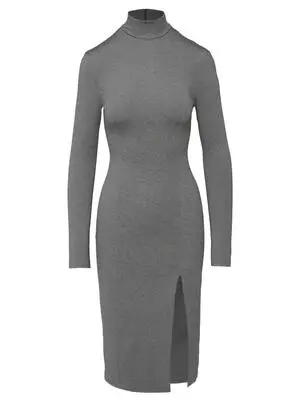 MANDRAGORA Elegant Fitted Viscose Knee-length Dress – Laurell - Grey