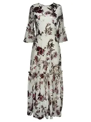 JENNAFER GRACE White / Red Fleur De L'amour 1-tier Ruffle Dress - White/red