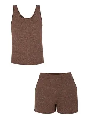 SALANIDA Sabbia Tank Top And Shorts Set Chocolate - Brown