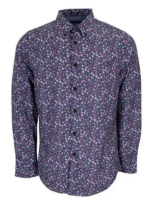 LORDS OF HARLECH Morris Ditzy Daisy Shirt In Skipper Blue
