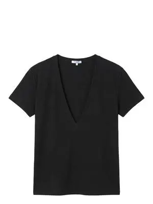 NOEND Supima Cotton Plunge V-neck Tee - Black