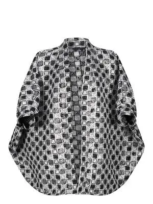 LIONESS BY TF Black / Silver Black Squared Short Kimono Jacket Black/silver