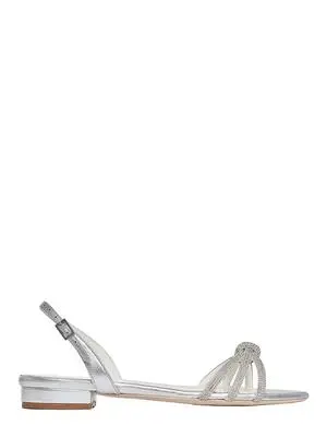 GINISSIMA Daisy Sandals, Genuine Leather, Round Toe - Silver