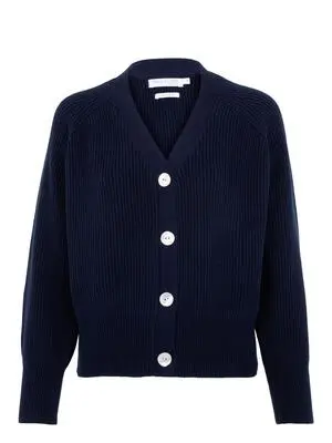 PAUL JAMES KNITWEAR Cotton Tilda V-neck Cardigan - Blue