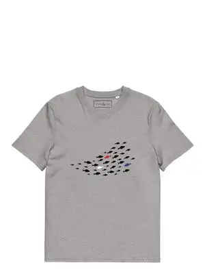 ANCHOR & CREW Heather Fish Where's William Going Organic? Cotton T-shirt - Grey