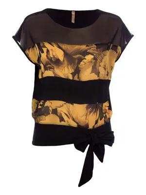 CONQUISTA Panel Detail Top Fashion - Black
