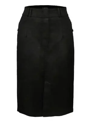 SMART AND JOY Pencil Cotton Skirt - Black