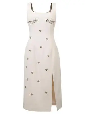 SMART AND JOY Embroidered Fitted Cocktail Dress - White