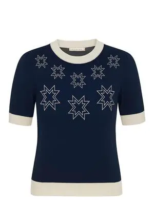 GROBUND Alva Tee The One With Christmas Stars - Blue