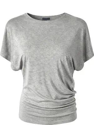 OFF GRID Lofoten Marl Bamboo Asymmetric T-shirt - Grey
